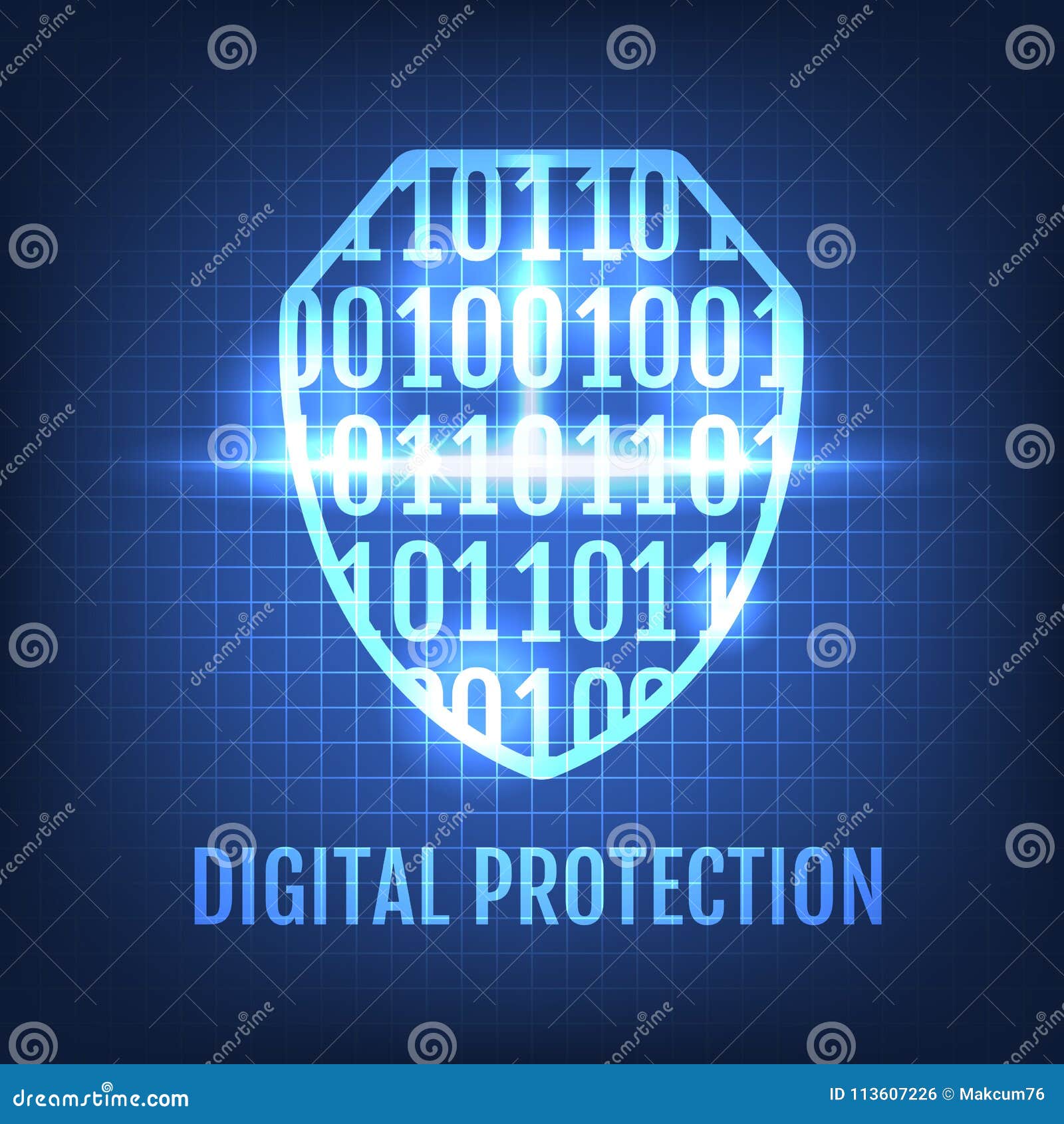 Digital Protection Concept Illustration Stock Vector - Illustration of ...