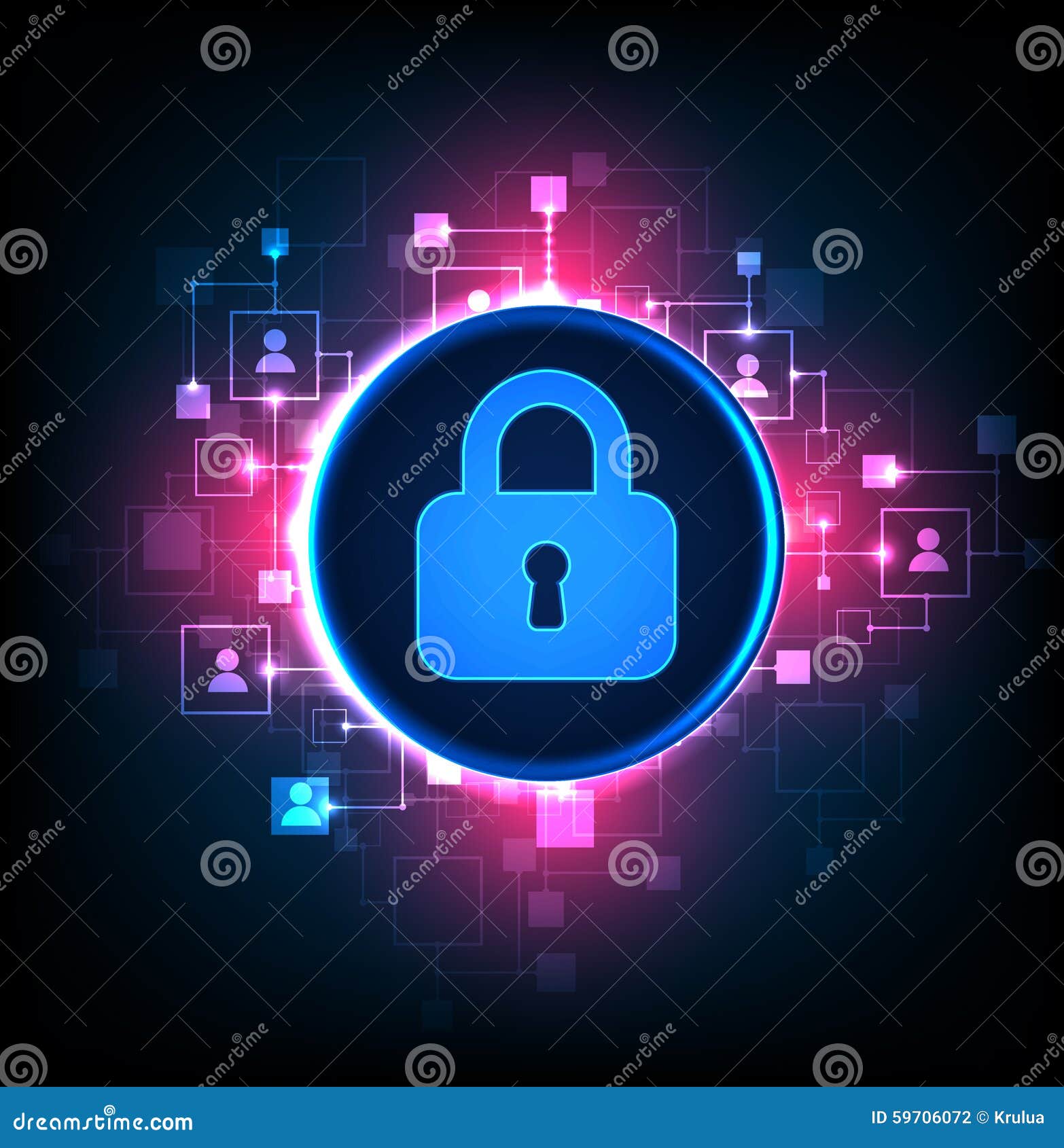 Digital Protection And Security Stock Vector Illustration Of Padlock