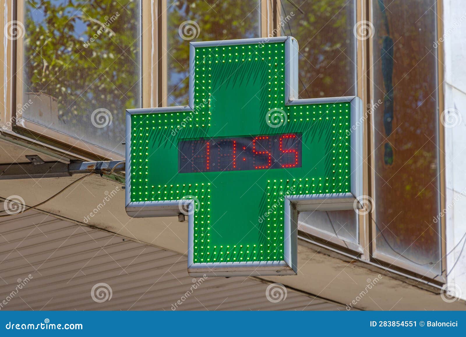 Digital Public Clock Cross stock image. Image of vojvodina - 283854551