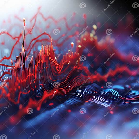 Digital Pulse - an Abstract Background Where Colorful Lines and Shapes ...