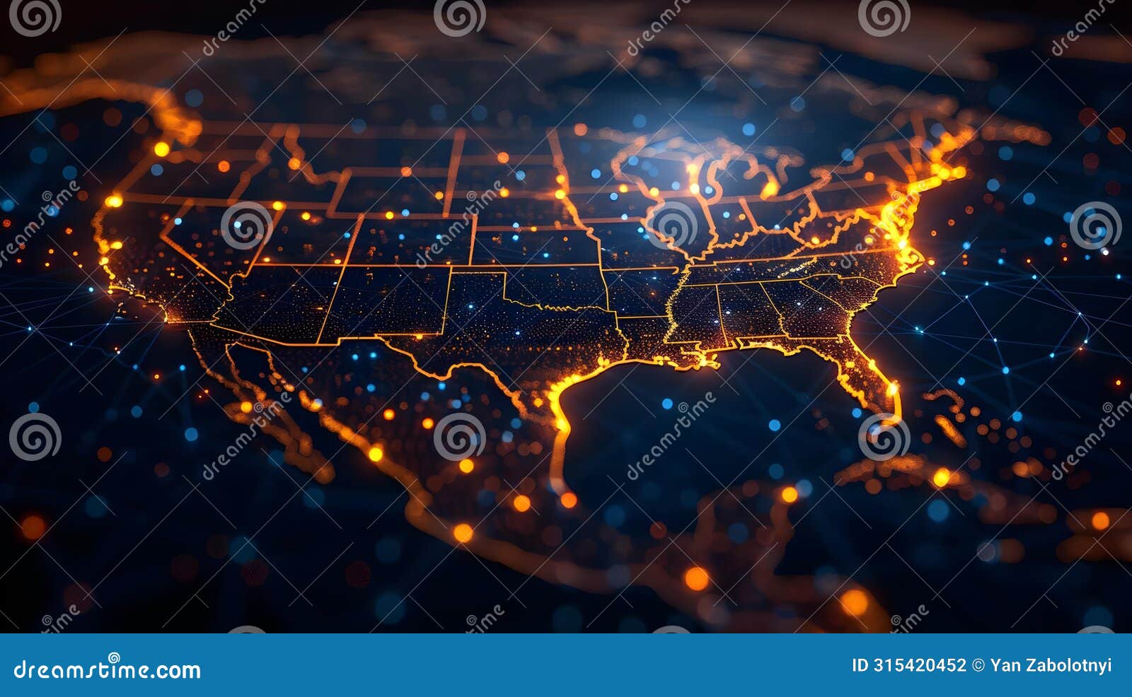 Digital Pulse of America: Network Connectivity Map. Concept Technology ...