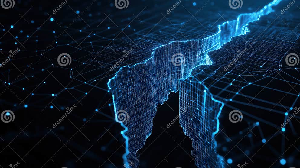 Digital Pulse Visualizing Earthquakes Shockwave in Blue Tones Stock ...