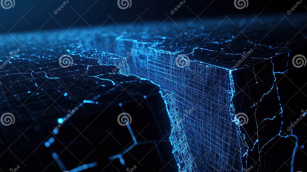 Digital Pulse Visualizing Earthquakes Shockwave in Grid Pattern Stock Illustration ...