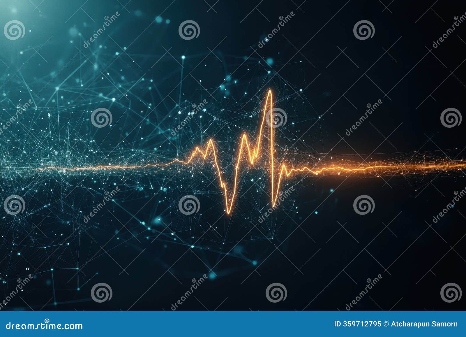 Digital Pulse Waveform Visualization with Futuristic Abstract ...