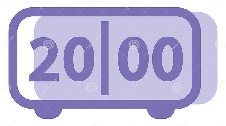 Digital purple clock, icon stock vector. Illustration of wake - 259785105