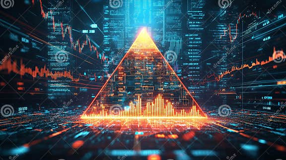 Digital Pyramid stock illustration. Illustration of growth - 335079624