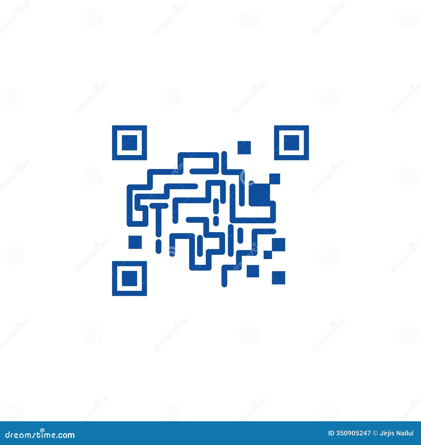 QR Code Brain. Silhouette Human Brain With Qr Code. Technology Concept ...