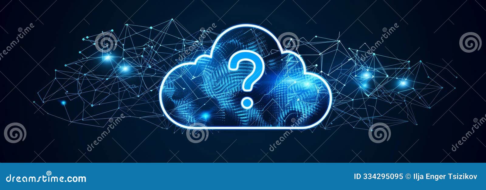 Digital Question Mark Inside Cloud Cloud Computing, Data Security, Uncertainty Concept Stock ...