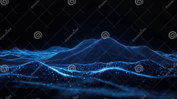 Digital Radar Visualization Shows Terrain Map. Tech Visualisation on ...