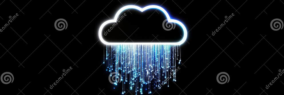 Digital Rain Cloud Data Stream Abstract Concept of Data Flow Digital ...