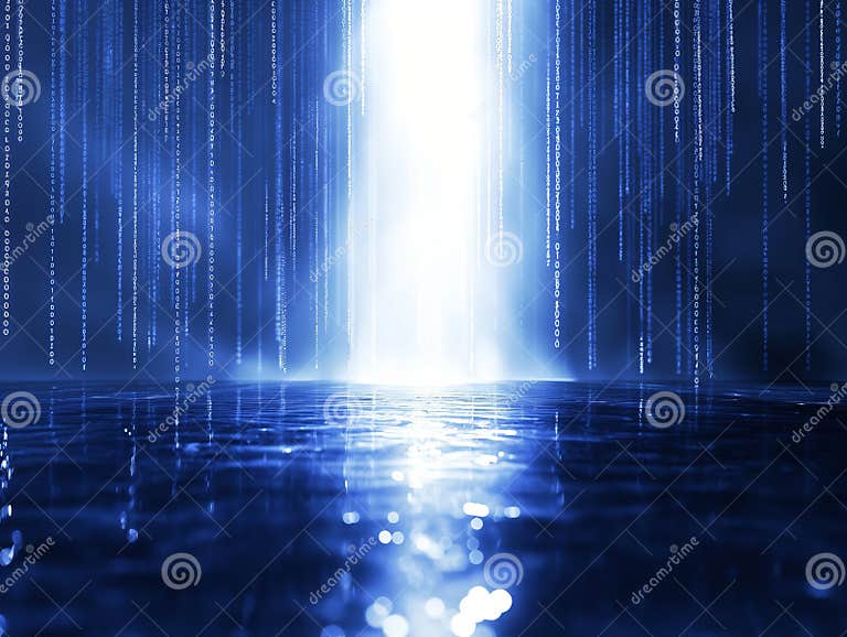 Digital Rain Matrix Background Stock Image - Image of concept ...