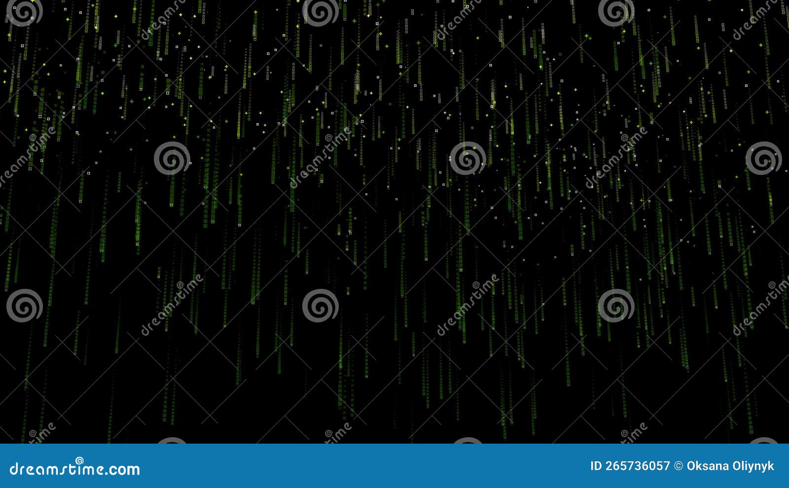 Digital Rain Matrix Binary Code Processing On Screen Background Loop Stock Illustration