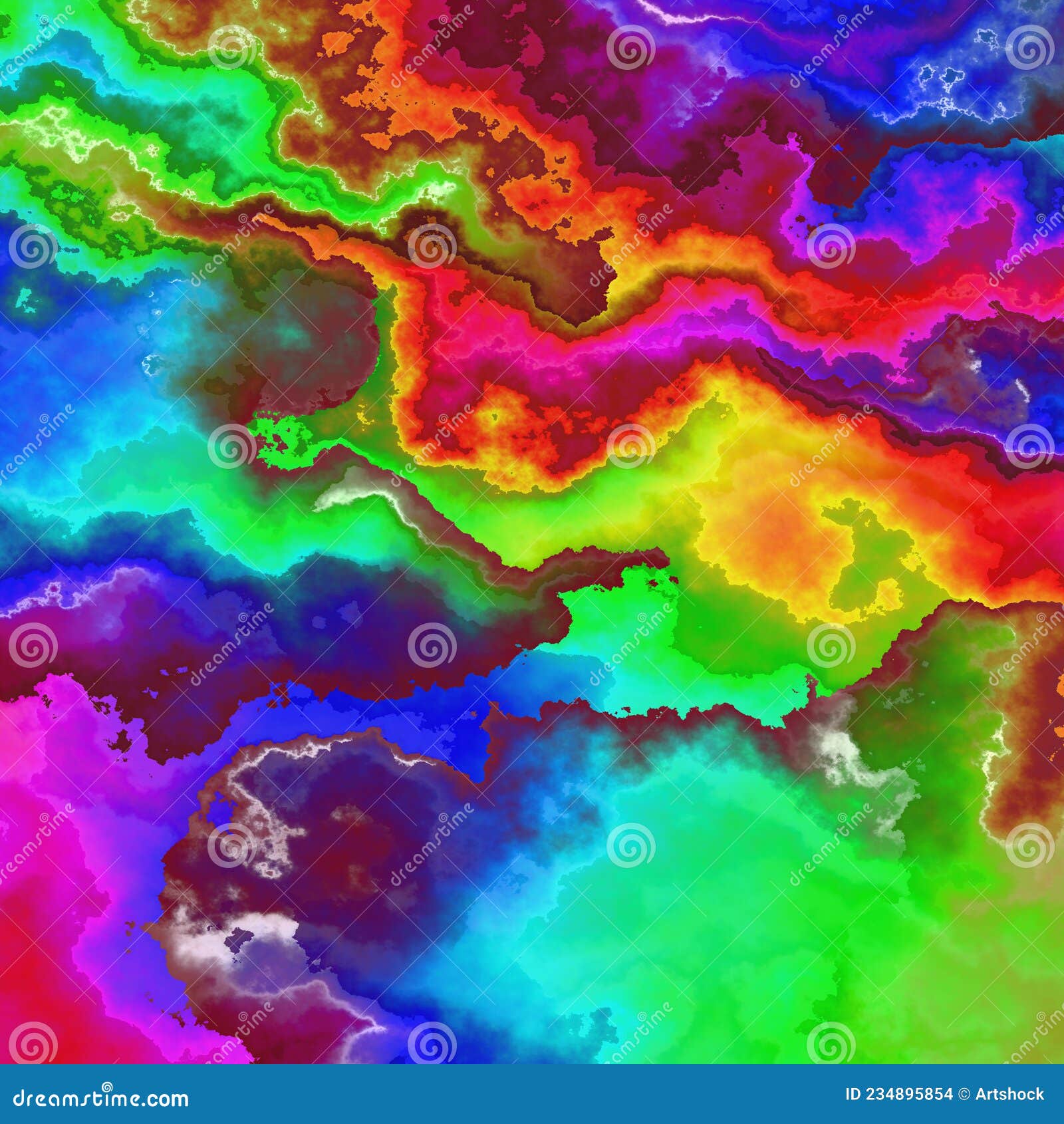 Digital Rainbow Liquid Paint Stock Illustration - Illustration of ...