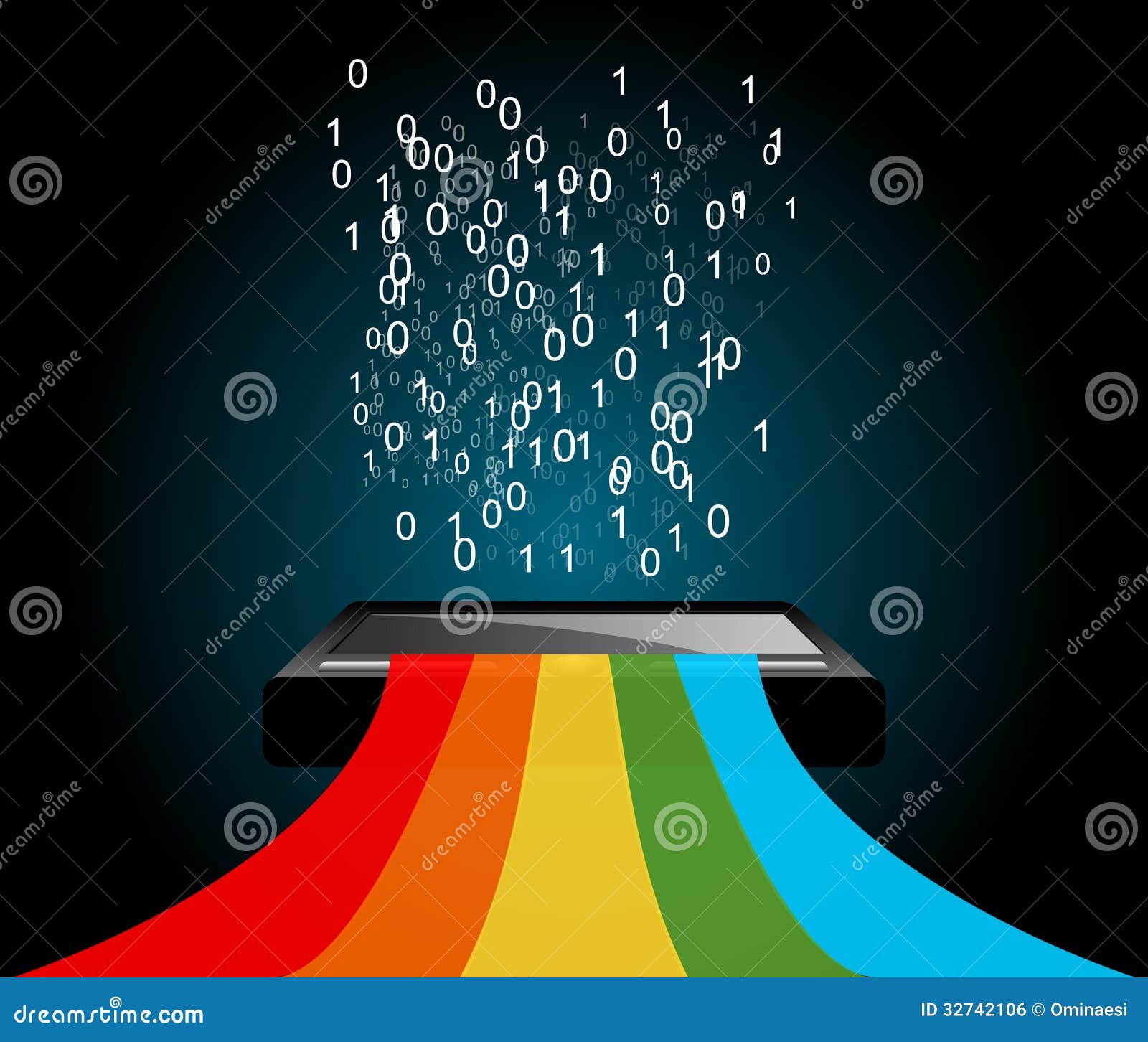 Digital rainbow vector stock vector. Illustration of colorful - 32742106