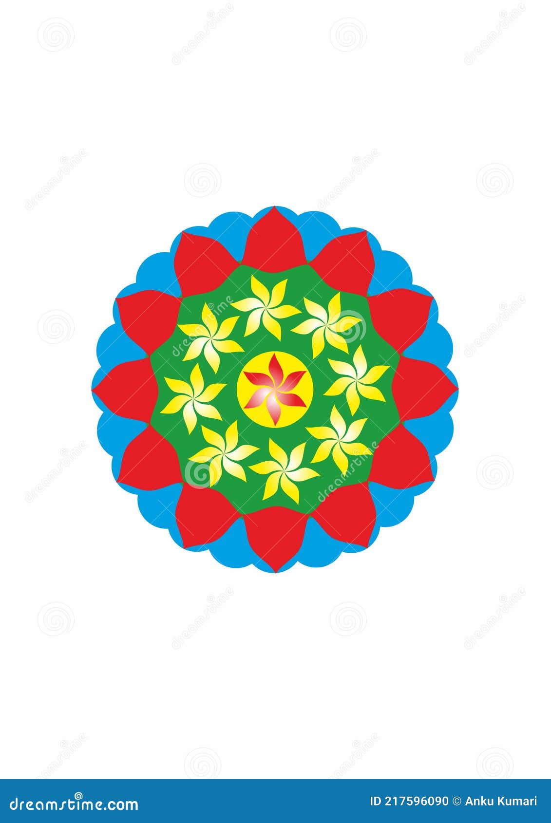 Digital Rangoli design stock illustration. Illustration of flower ...