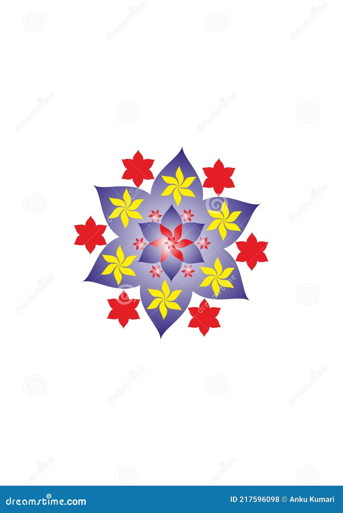 Digital Rangoli design stock illustration. Illustration of yellow ...