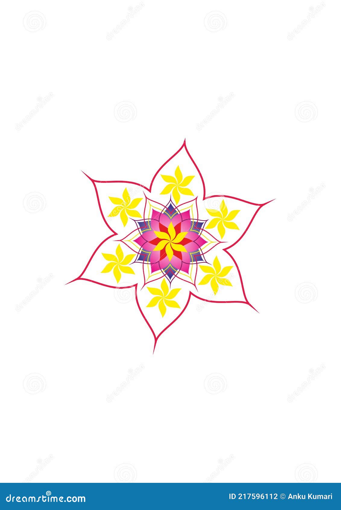Digital Rangoli design stock illustration. Illustration of flower ...