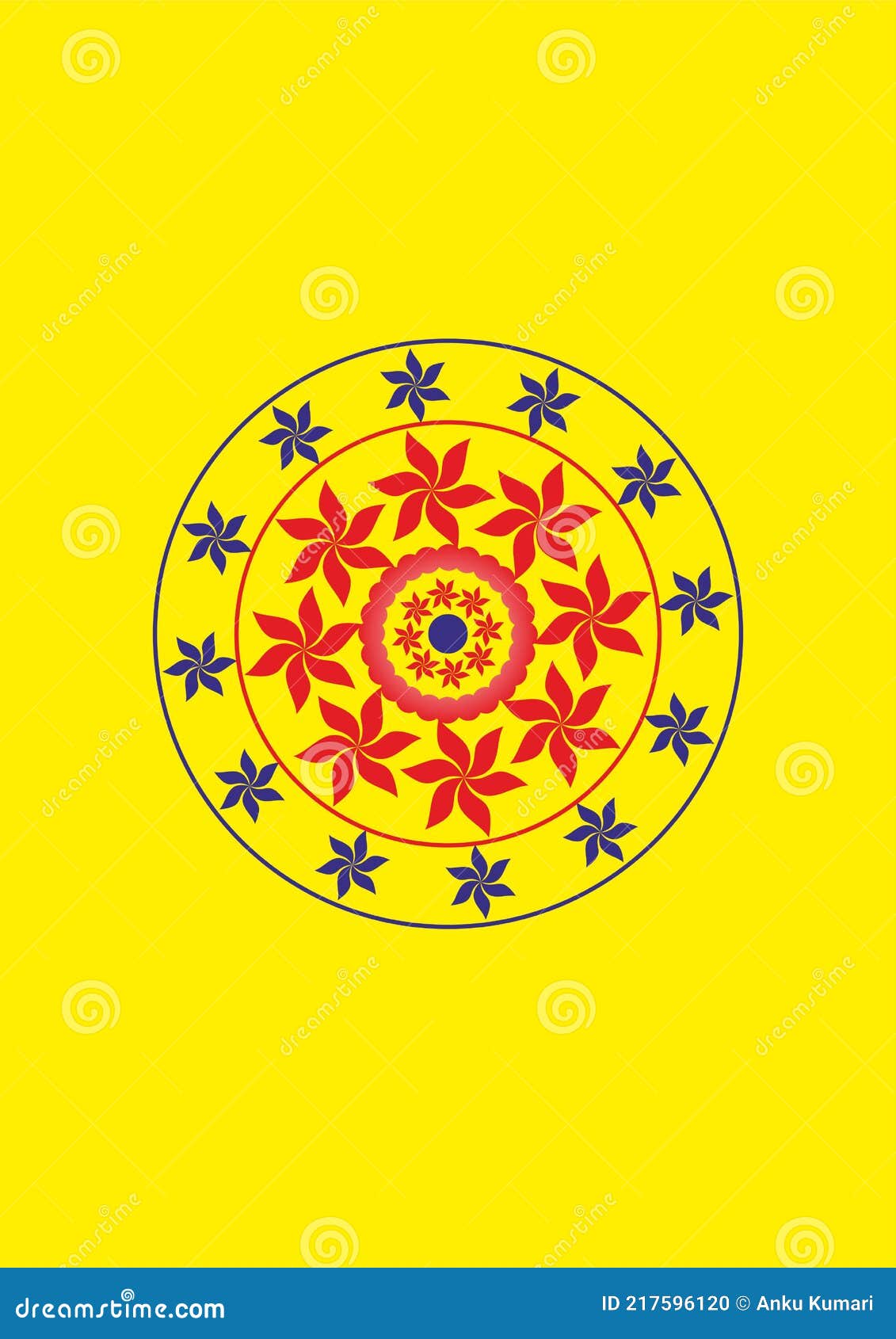 Digital Rangoli design stock illustration. Illustration of pink - 217596120