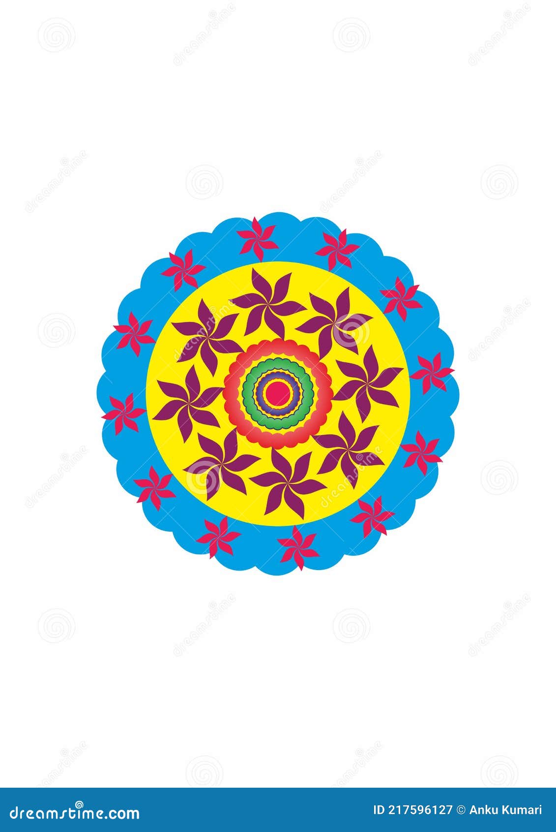 Digital Rangoli design stock illustration. Illustration of symmetry ...