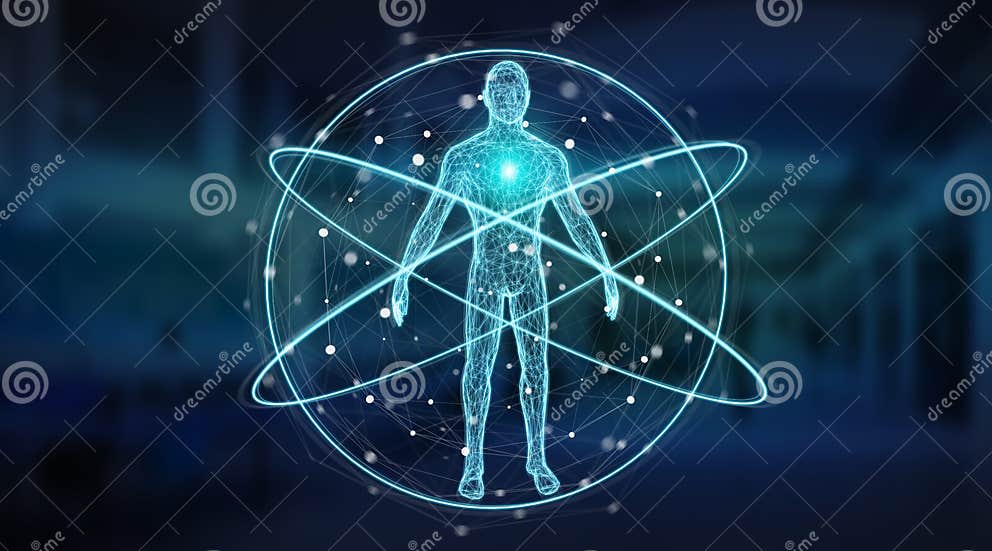 Digital X-ray Human Body Scan Background Interface 3D Rendering Stock ...