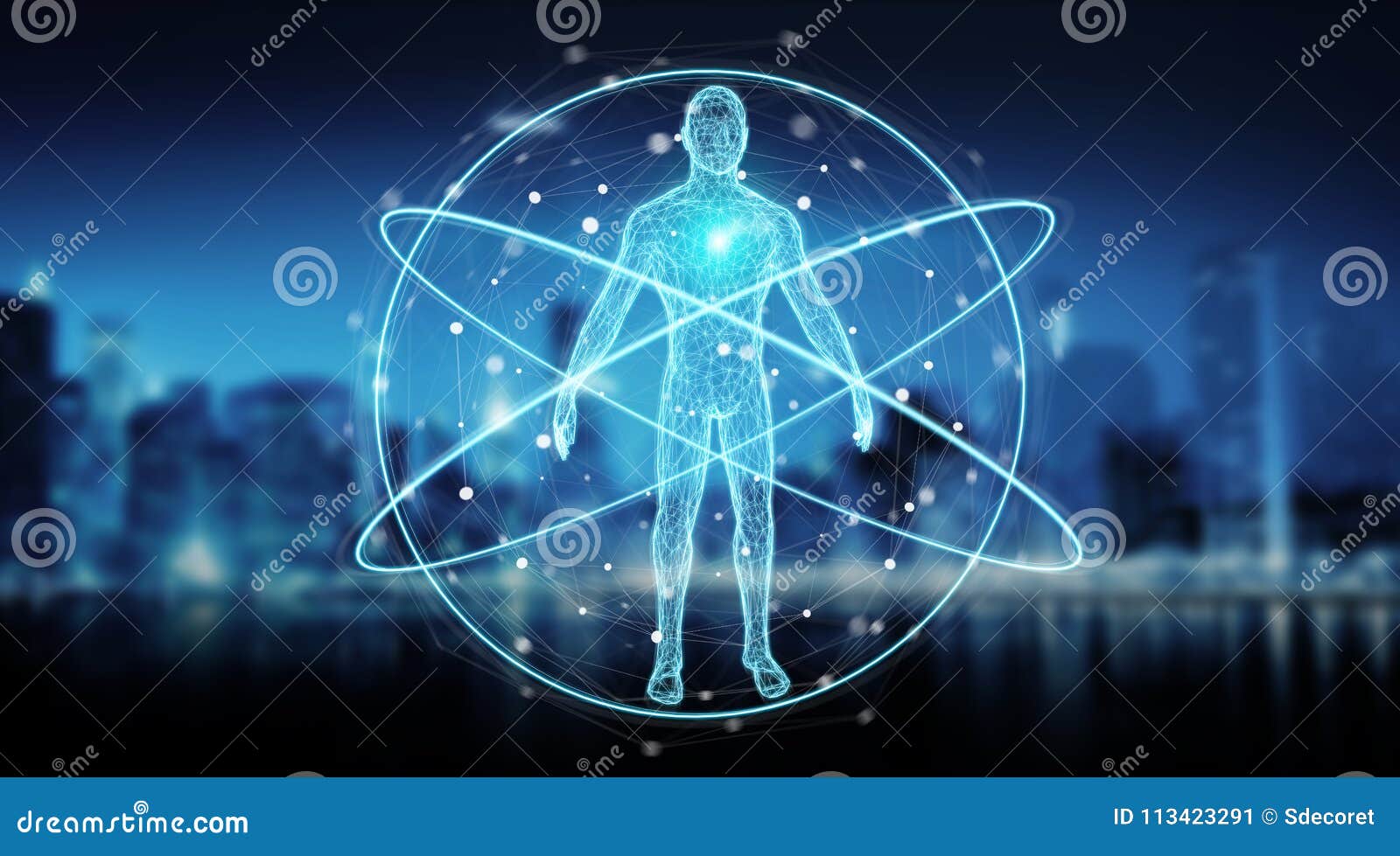 Digital X-ray Human Body Scan Background Interface 3D Rendering Stock ...