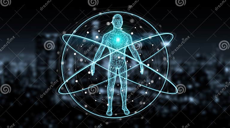 Digital X-ray Human Body Scan Background Interface 3D Rendering Stock ...