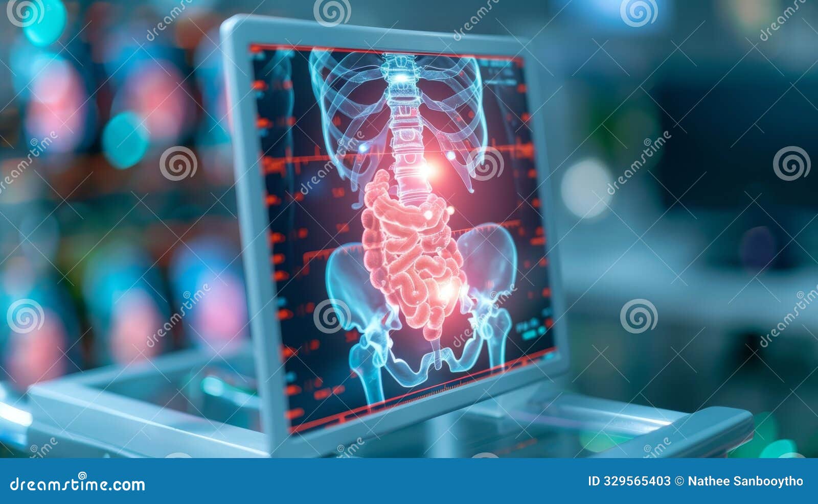 Digital X-Ray of Human Digestive System Stock Illustration ...