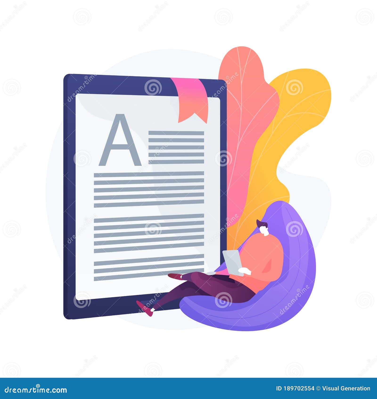 Digital Reading Abstract Concept Vector Illustration. Stock Vector ...