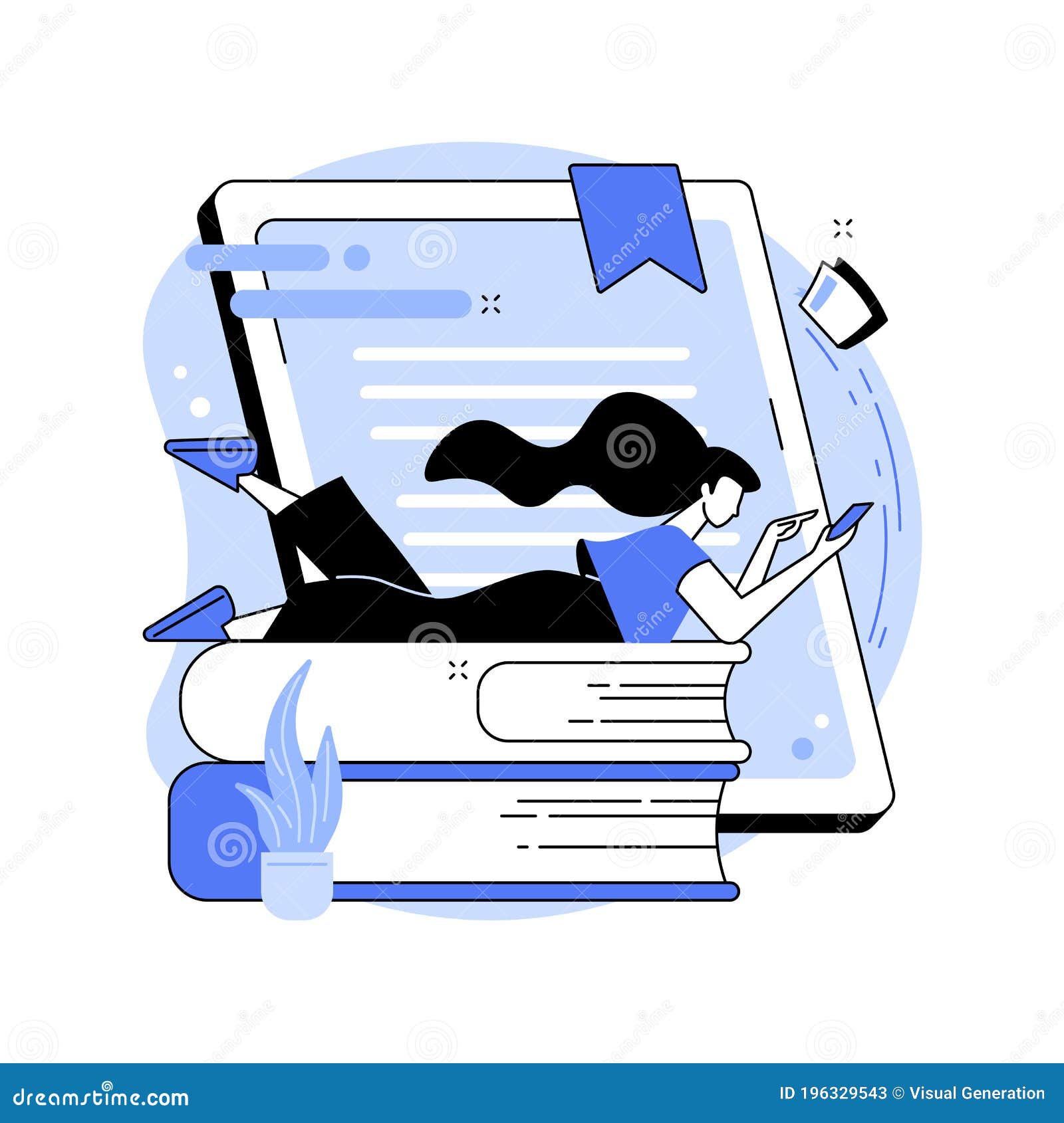 Digital Reading Abstract Concept Vector Illustration. Stock Vector ...