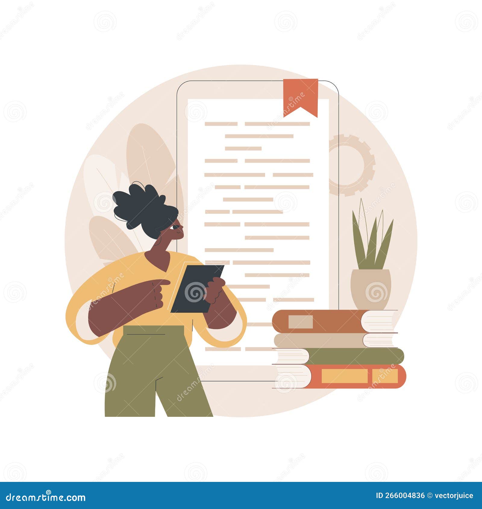 Digital Reading Abstract Concept Vector Illustration Stock Vector ...