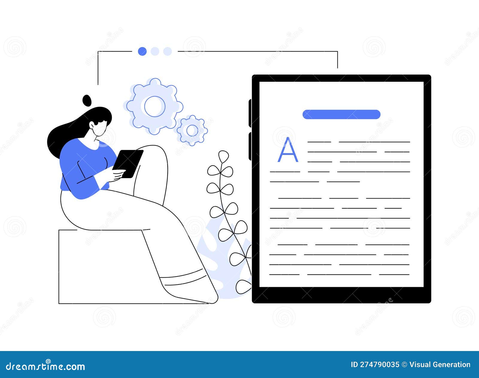 Digital Reading Abstract Concept Vector Illustration. Stock Vector ...