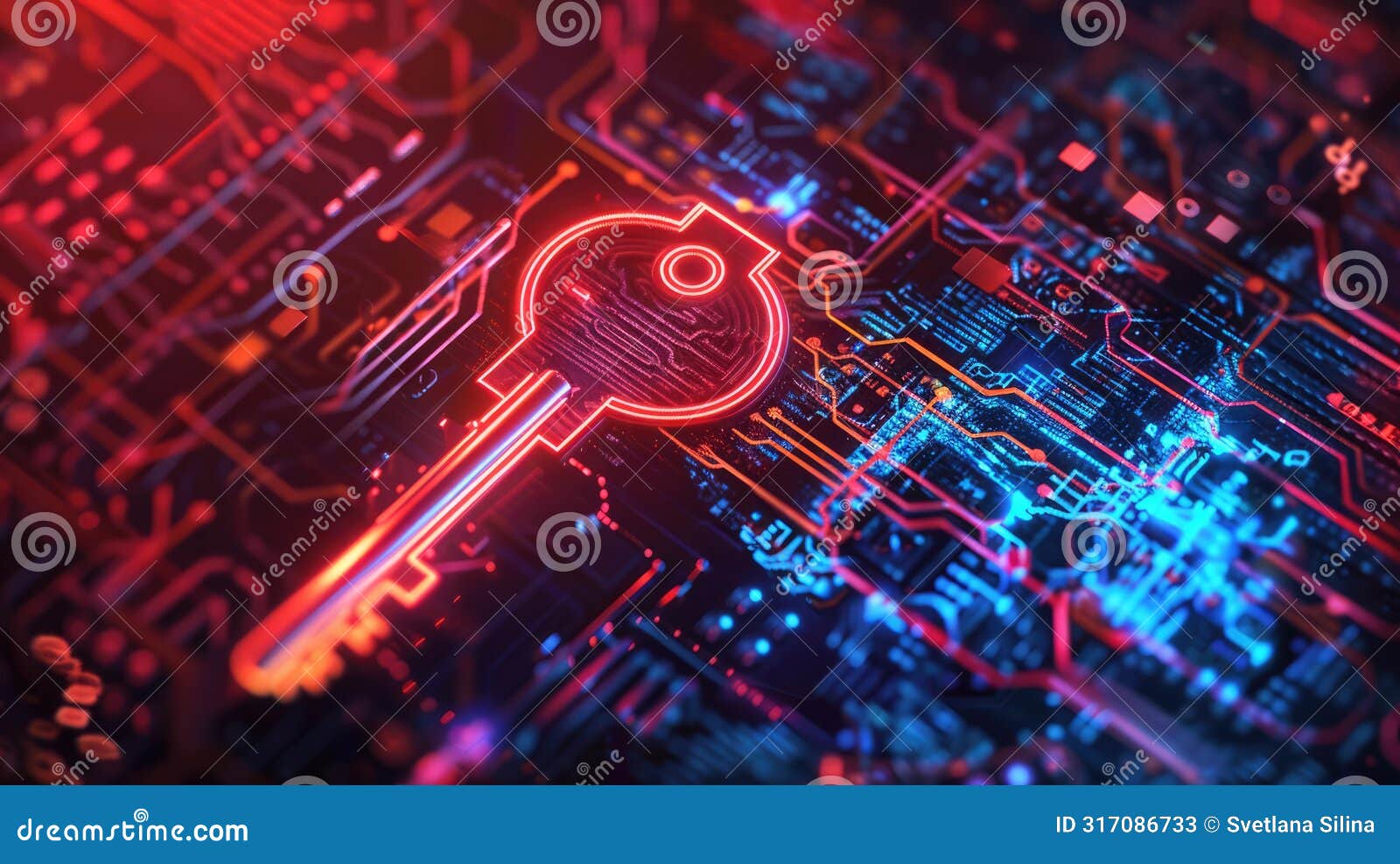 Digital Realm S Access Control Depicted by a Glowing Key Symbol ...