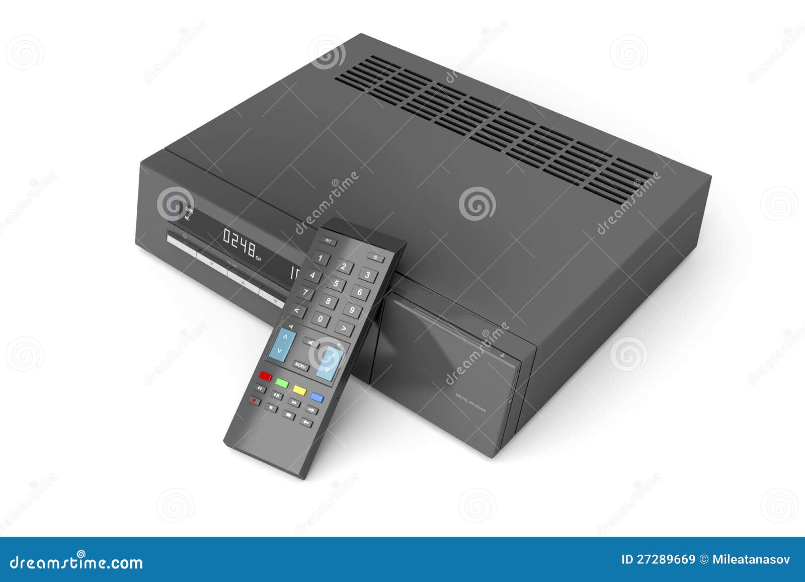 Digital Receiver with Remote Control Stock Illustration - Illustration ...