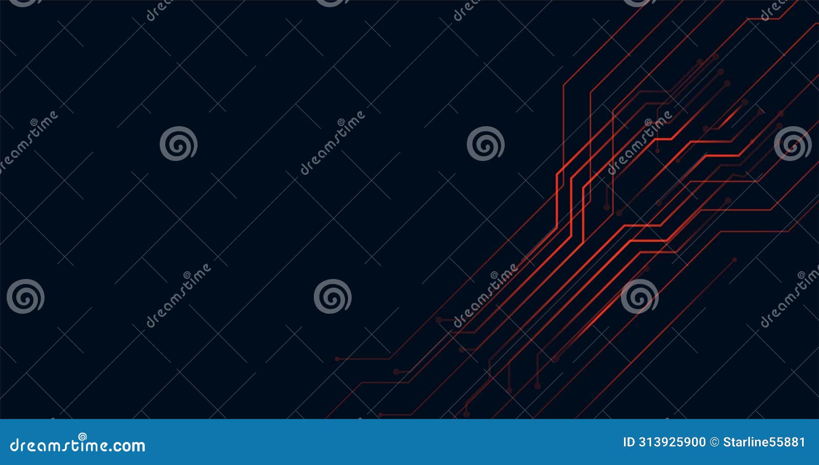 Digital Red Circuit Lines Technology Background Design Stock Vector ...