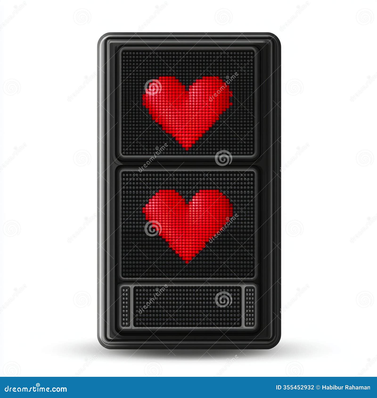 Digital Red Heart LED Display Panel Love Graphic Valentine Icon Pixel ...