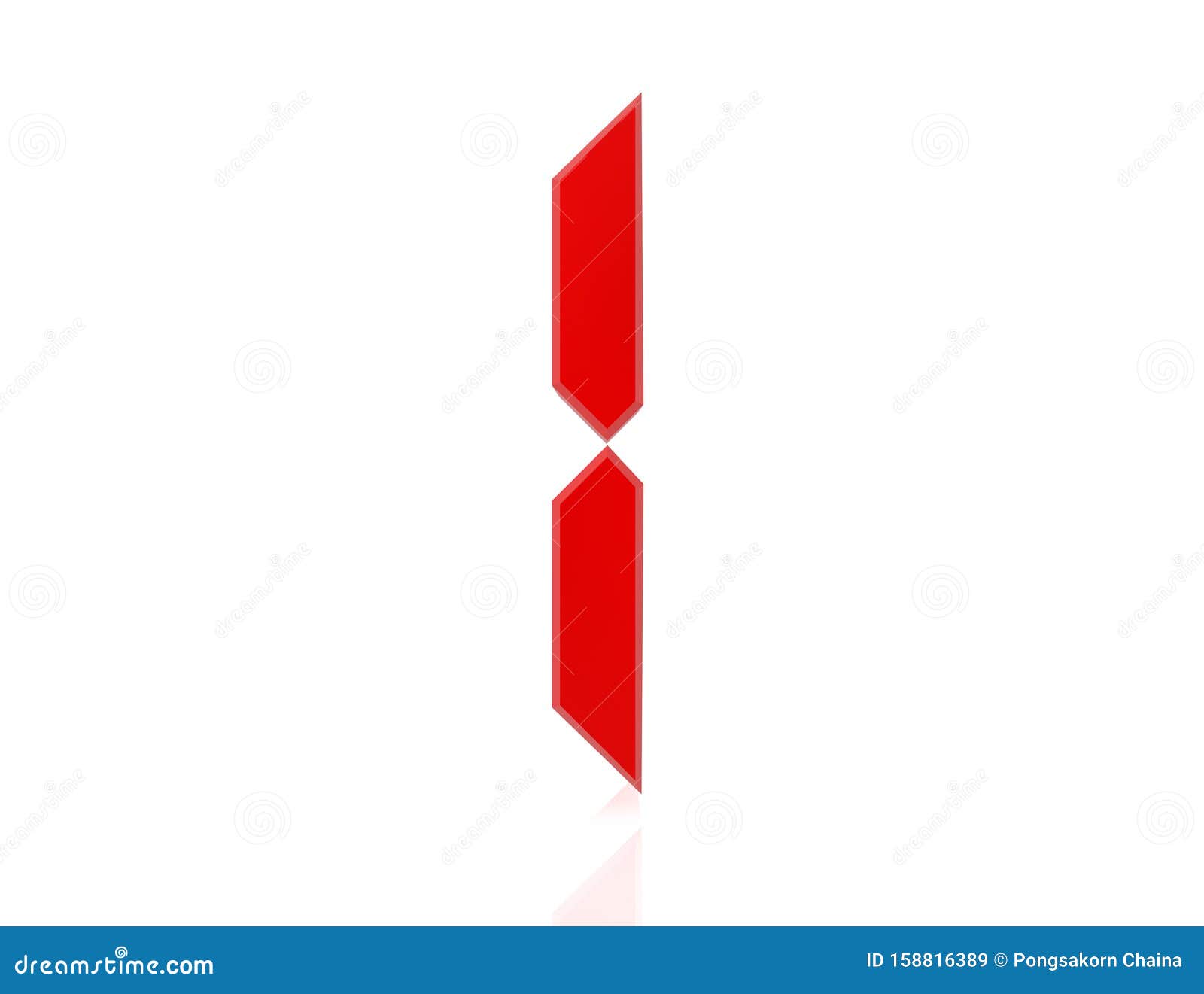 Digital Red Number 1 Isolated on White Background 3d Rendering Stock ...
