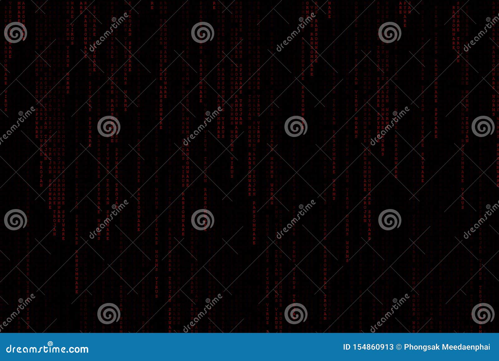 Digital Red Text Background Matrix Falling from Top with Wording Virus ...