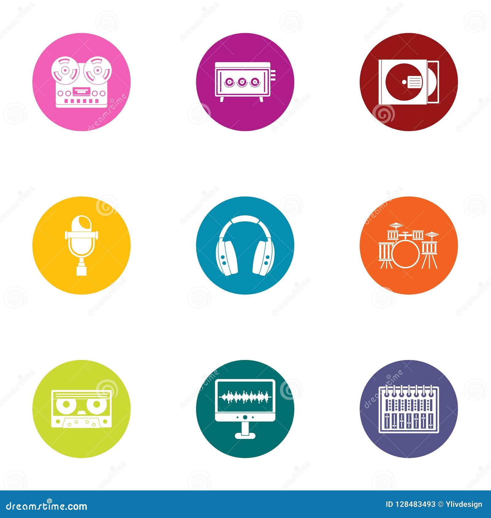 Digital Registration Icons Set, Flat Style Stock Vector - Illustration ...