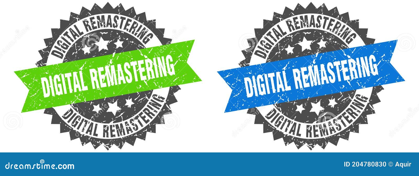 Digital Remastering Band Sign. Digital Remastering Grunge Stamp Set ...