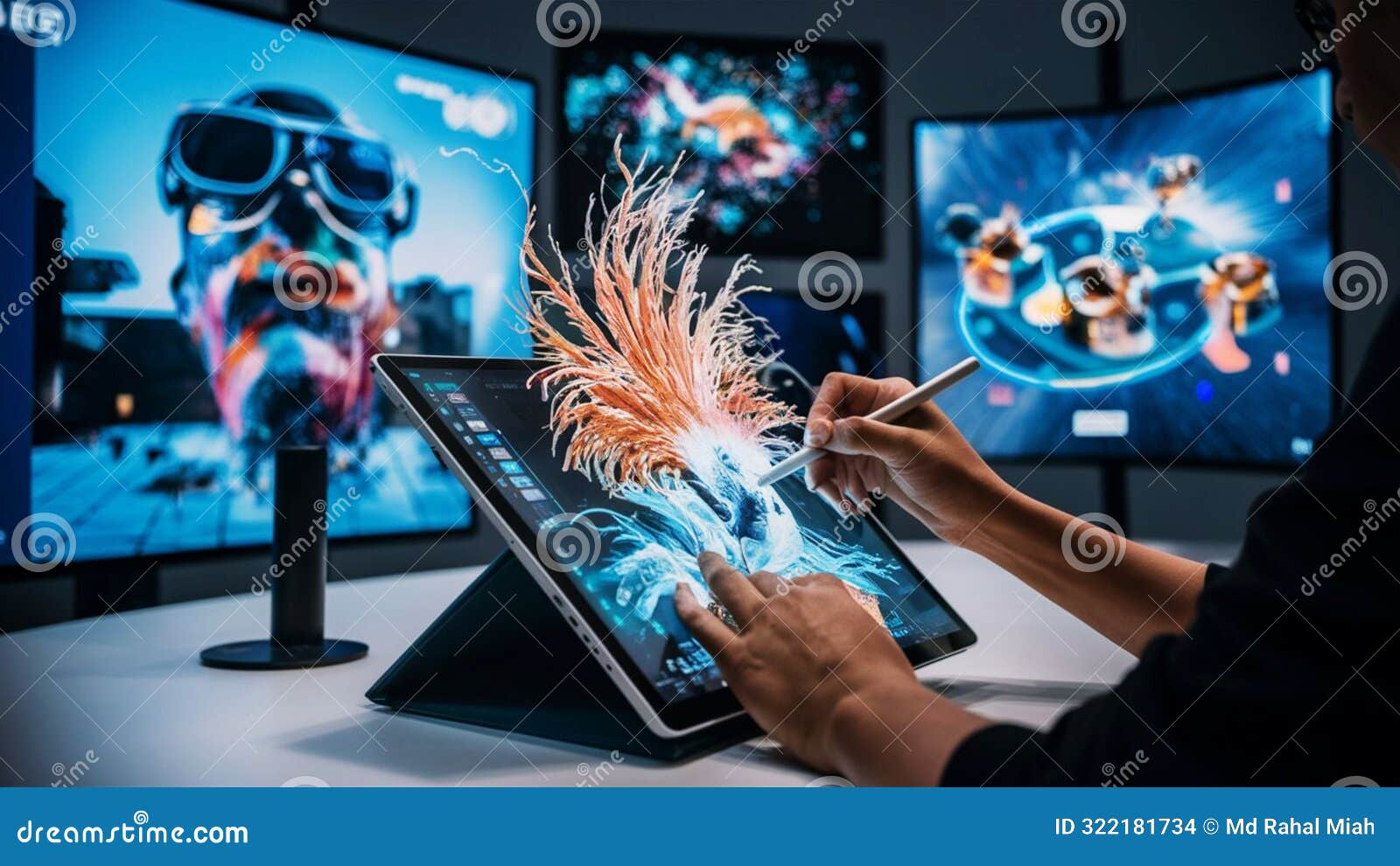 Digital Renaissance - Digital Art Creation Tools Stock Illustration ...