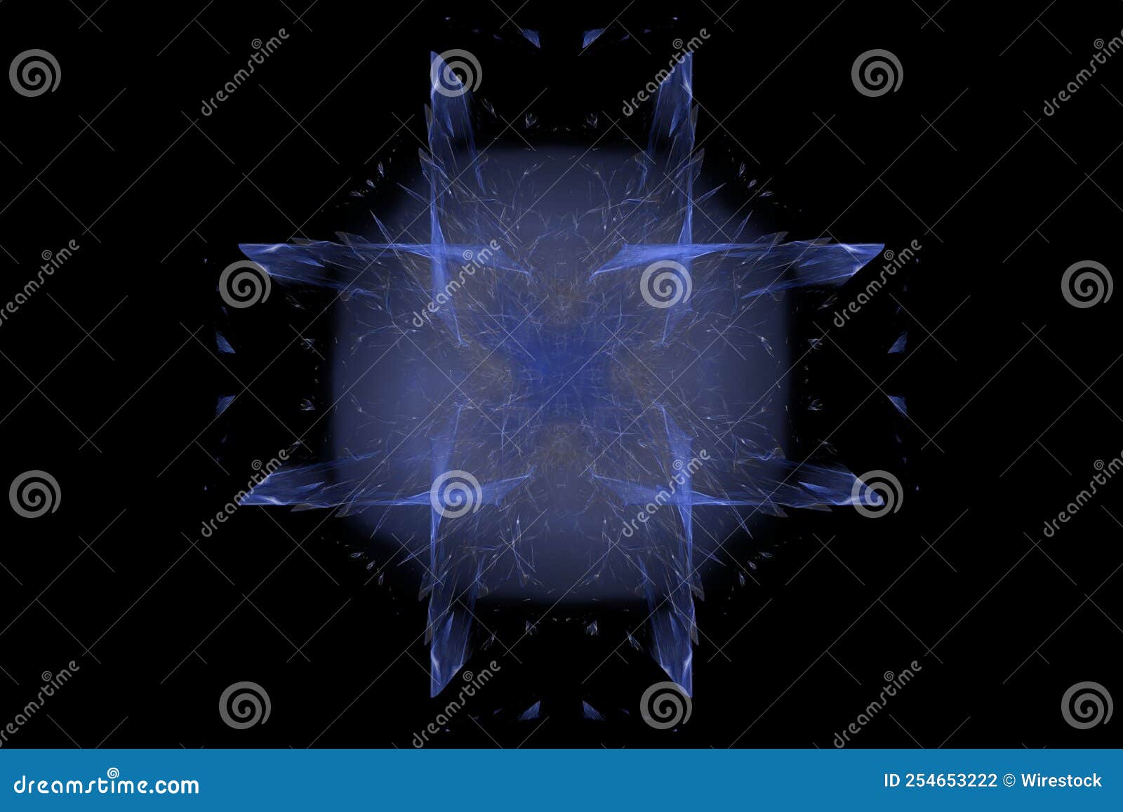 Digital Render of an Abstract Fractal on a Black Background Stock ...