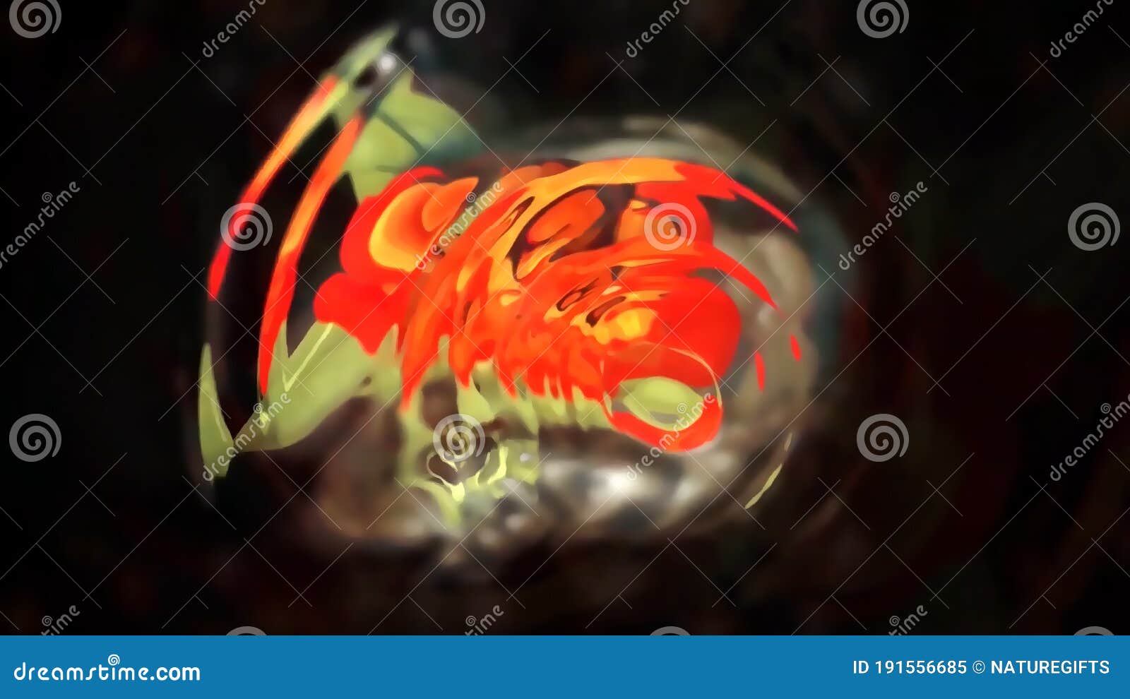 Digital Render Abstract Red Rose and Ripples Stock Illustration ...