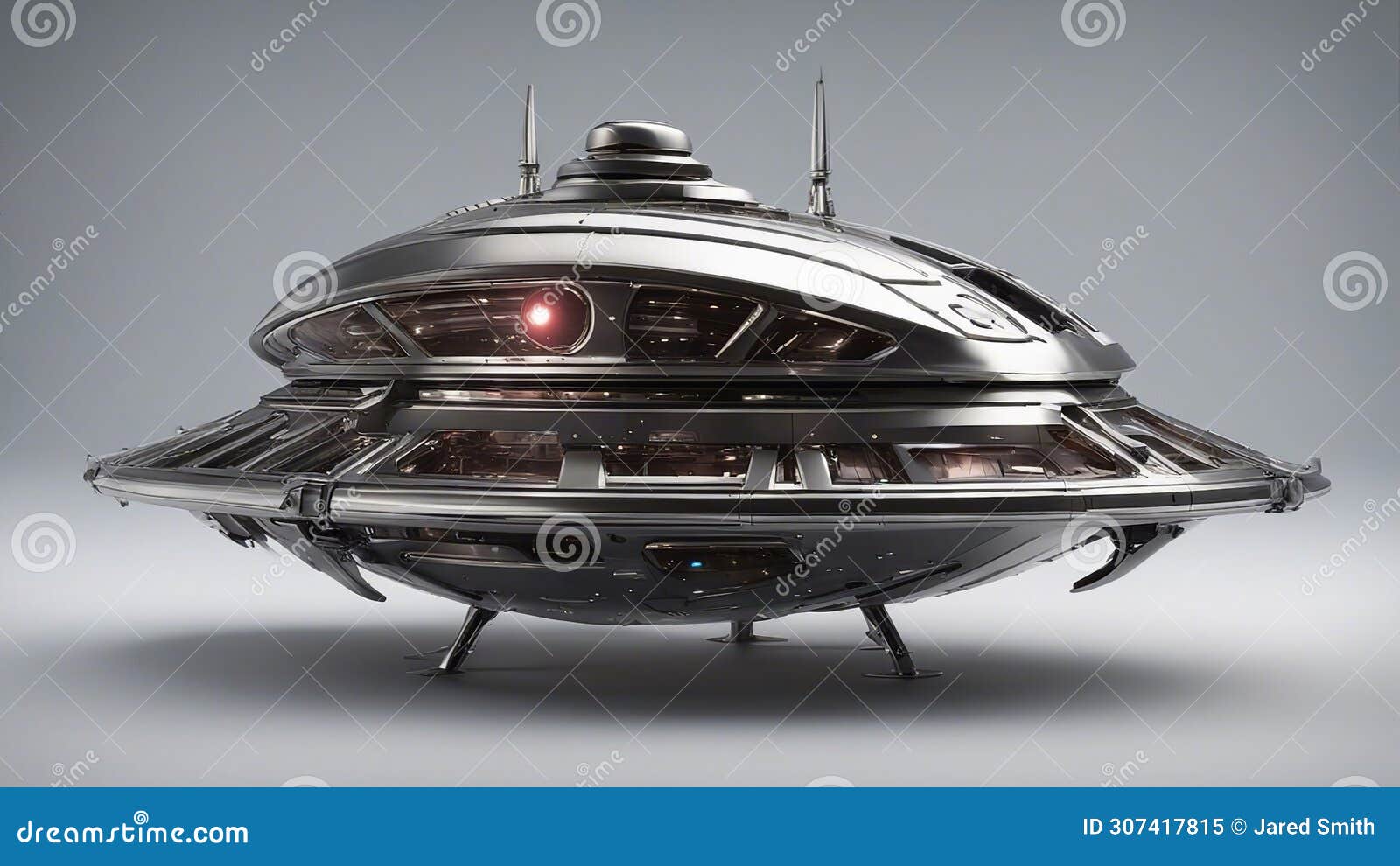 Digital Render of an Alien Space Ship Isolated on White Background ...