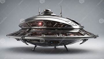 Digital Render of an Alien Space Ship Isolated on White Background ...