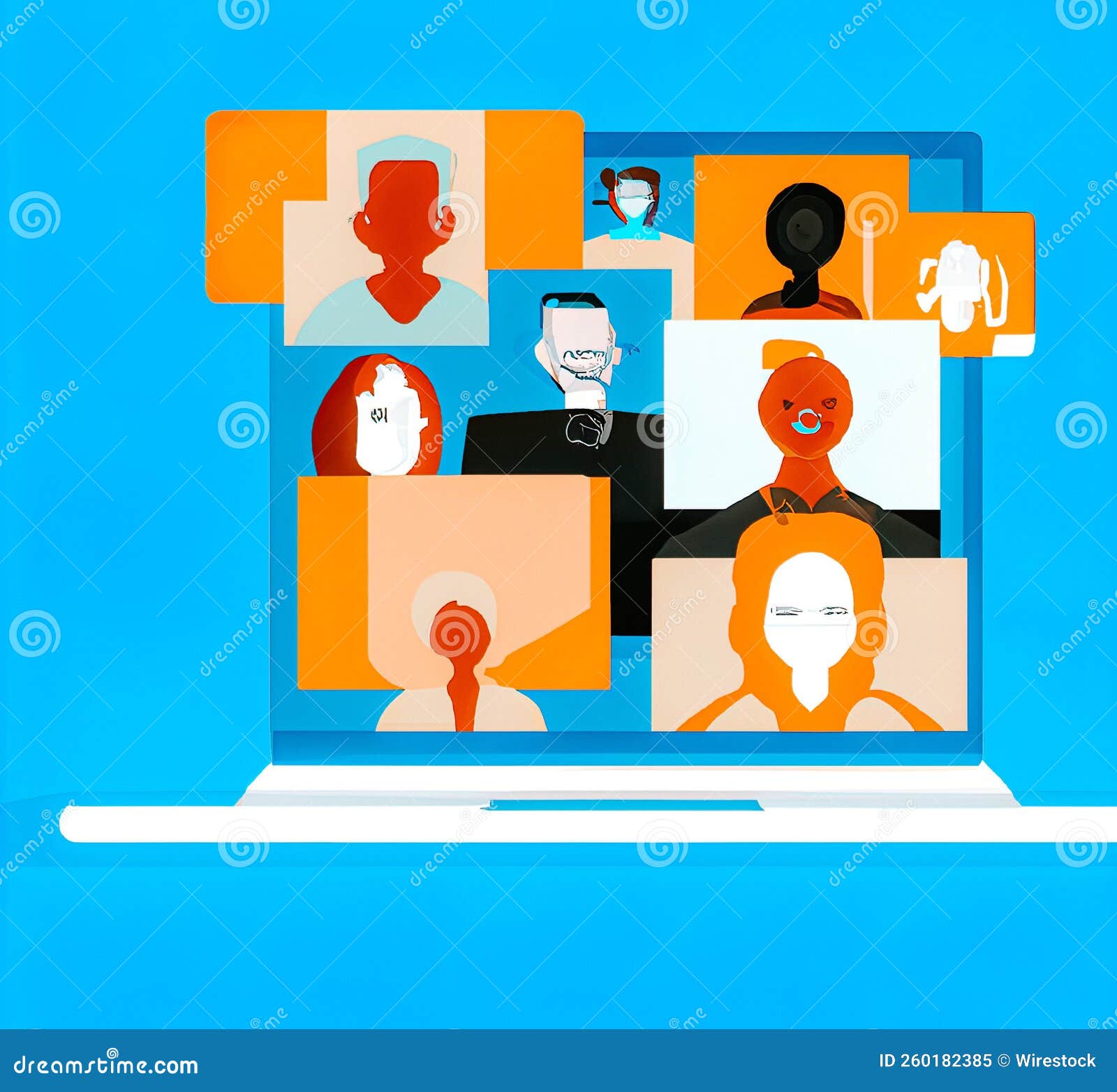 Digital Render of a Cartoon Colorful Computer Screen with Video ...