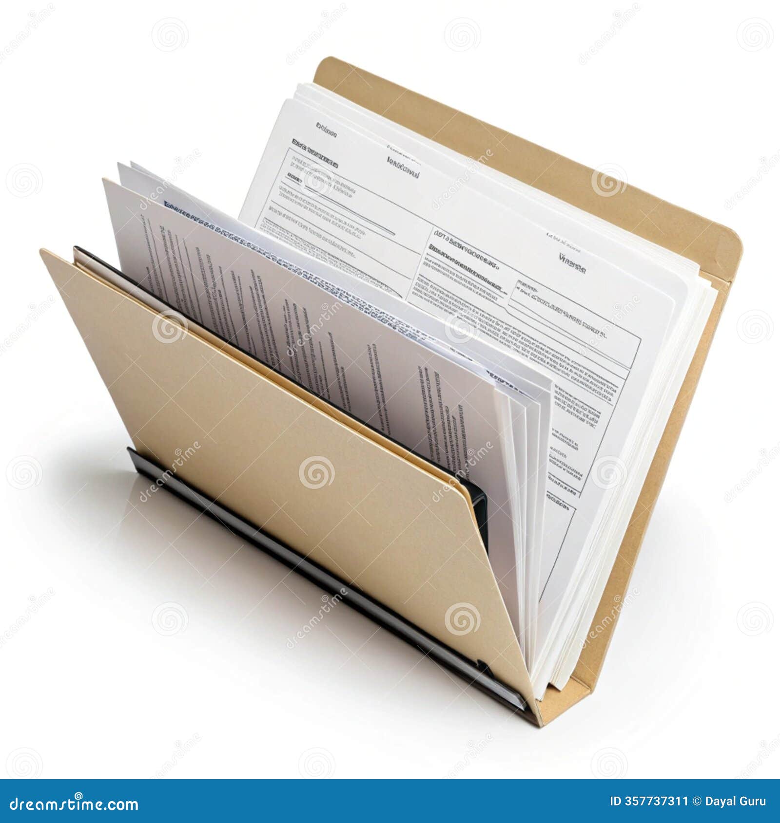 Digital Render of File Folder with Documents Stock Illustration ...