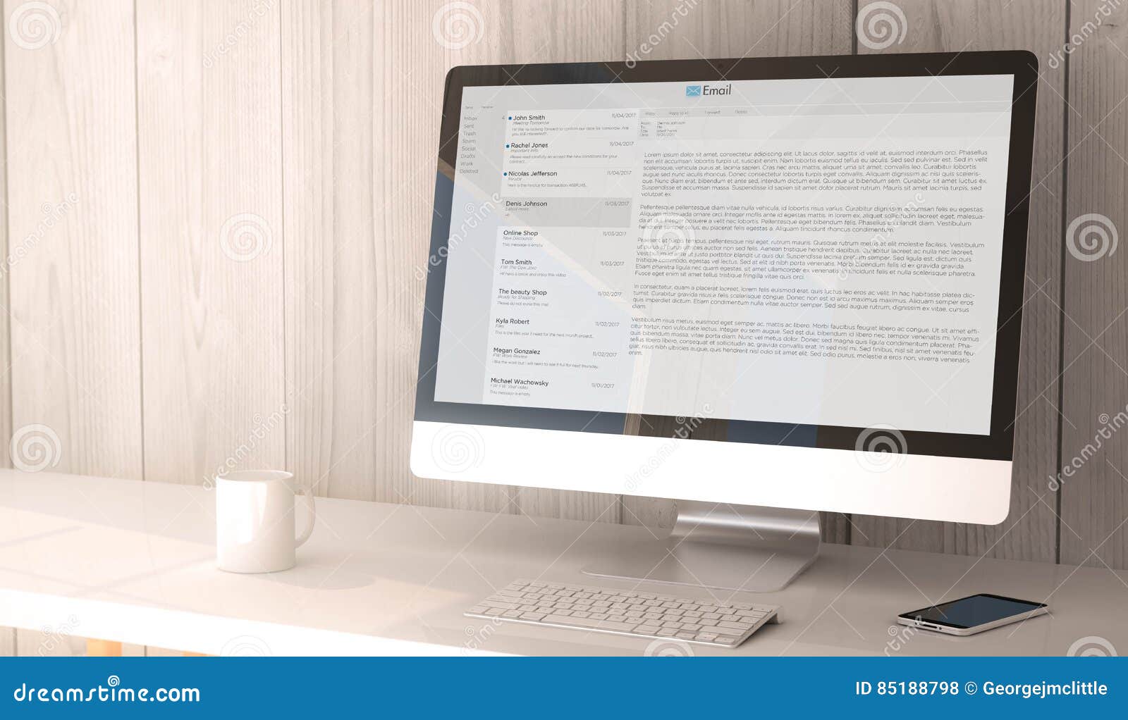 Desktop computer mail stock photo. Image of mail, subject - 85188798