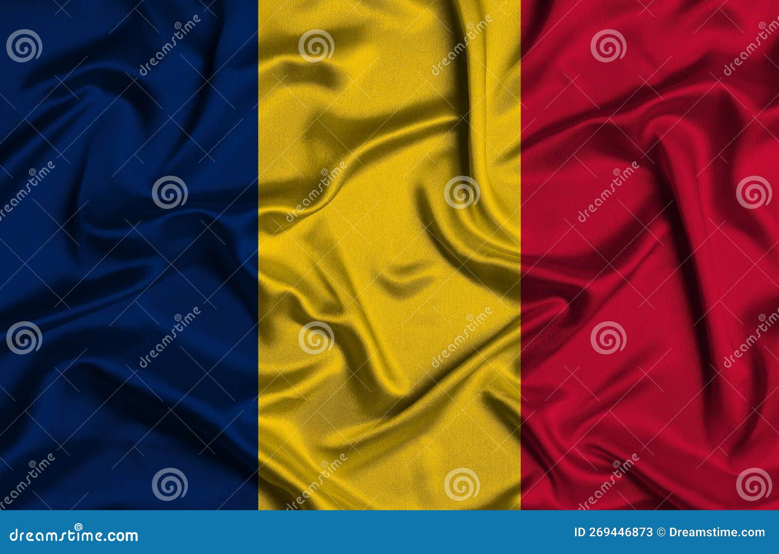 Digital Render of the Textured Fabric National Flag of Romania Stock ...