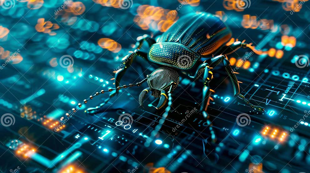 A Digital Rendering of a Bug Like a Beetle or a Spider Crawling Across ...