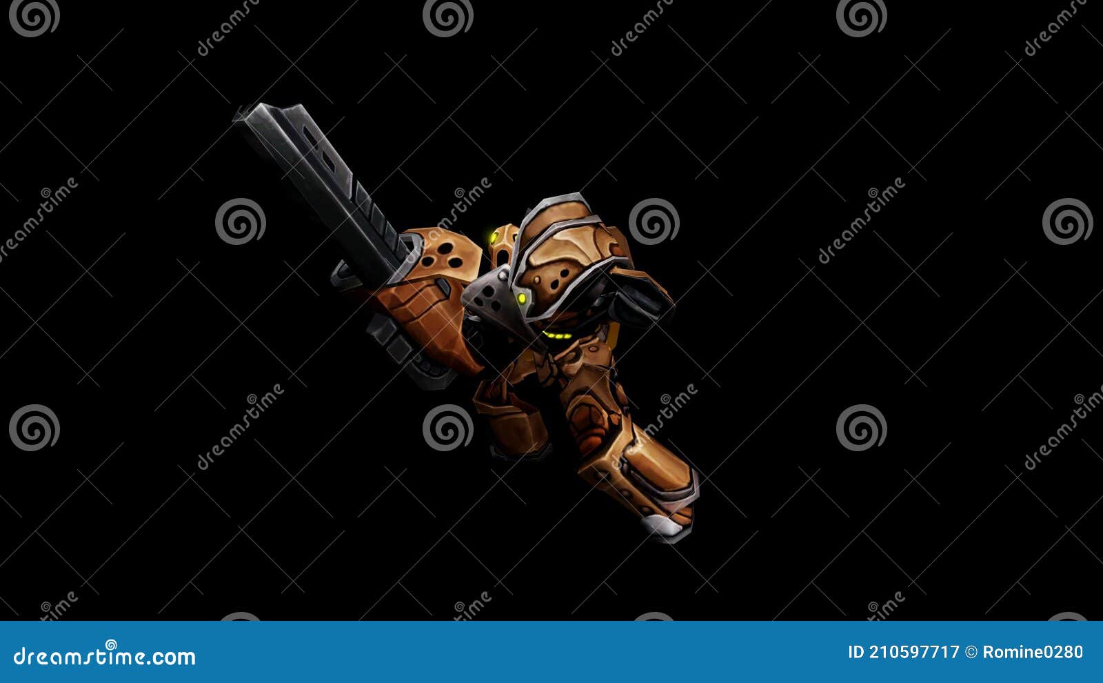 Cartoon Cyborg Soldier Skull In Futuristic Glasses | CartoonDealer.com ...